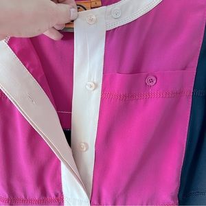 Tory Burch | Dresses | Tory Burch Angie Color Block Silk Dress | Poshmark